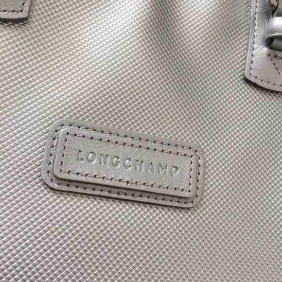 Longchamp | Bags | Longchamp Silver Metallic Leather Tote | Poshmark